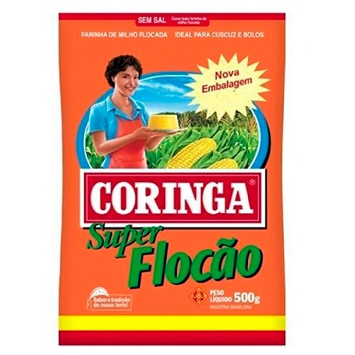 kit com 3 uni- Flocão de milho Coringa- cuscuz- super flocão- 500g ...