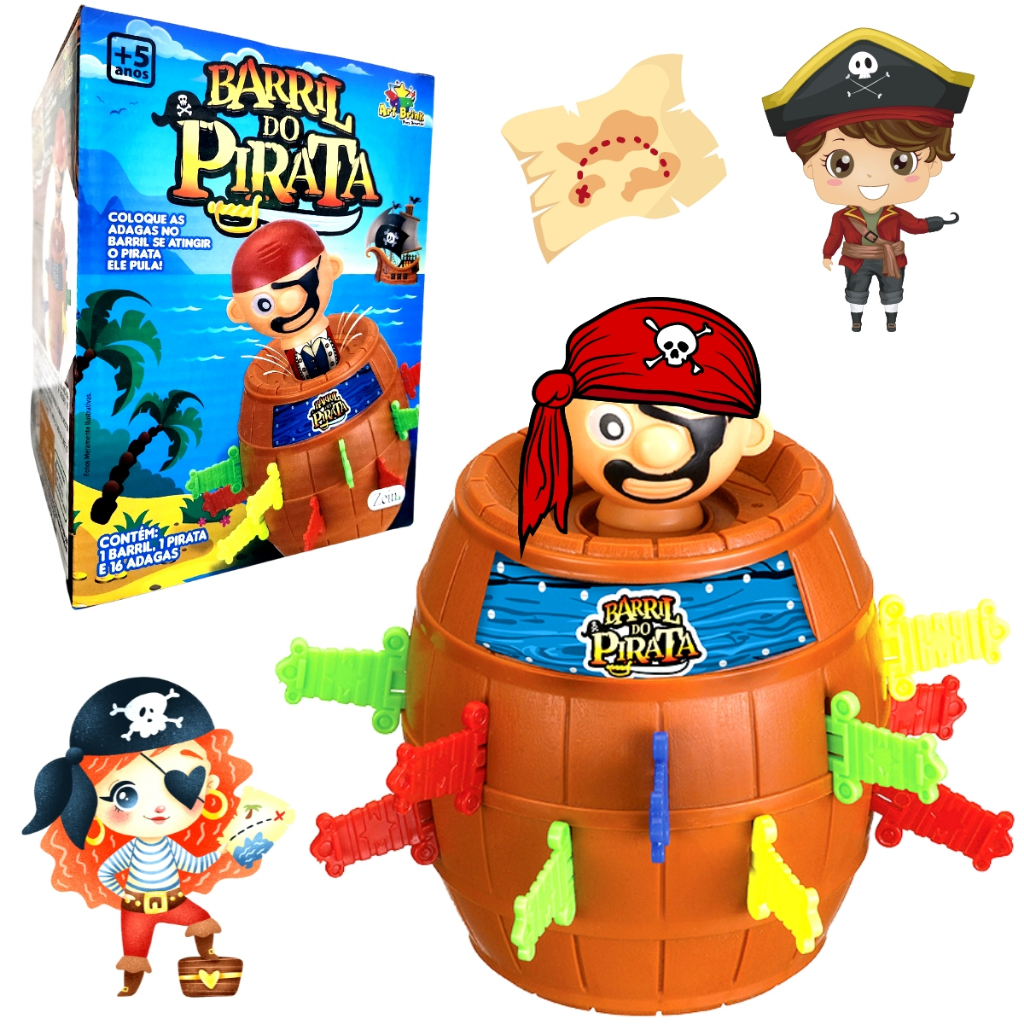 Jogo Pula Pirata Barril GRANDE 18X13 o MAIOR Envio Imediato Promoção ...