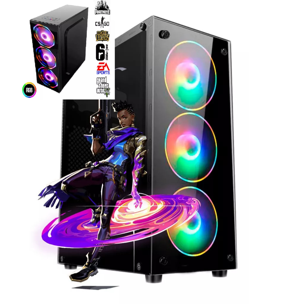 cpu pc computador gamer rosa 8gb pra jogos leves e medianos e programas ...