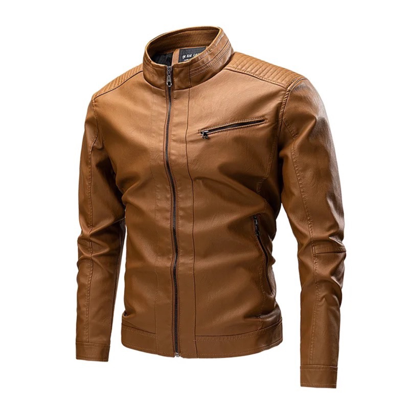 Jaqueta De Couro Forrada Masculina Moda Inverno Motoqueiro Frio III ...