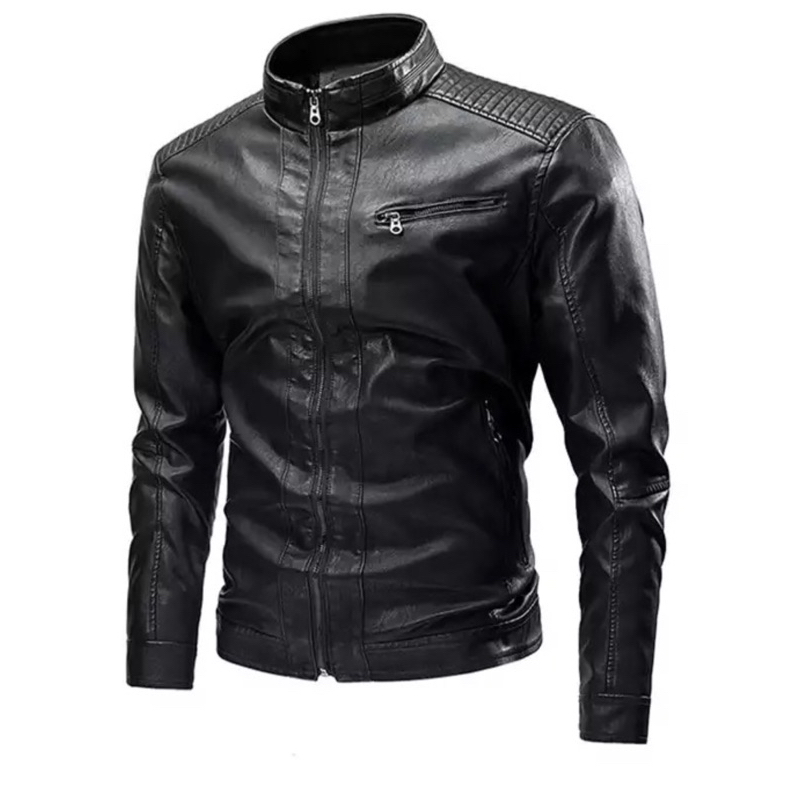 Jaqueta De Couro Forrada Masculina Moda Inverno Motoqueiro Frio IIII ...
