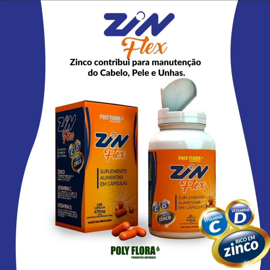 Zin Flex VALIDADE 01/2025 Zinco Vitamina C e Vitamina D - 30 Cápsulas ...