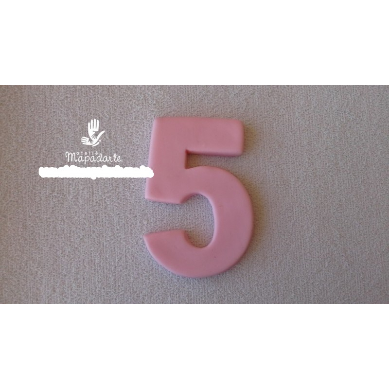 Cód 575 Molde de número cinco(5) modelo N1 (Para velas de biscuit ...