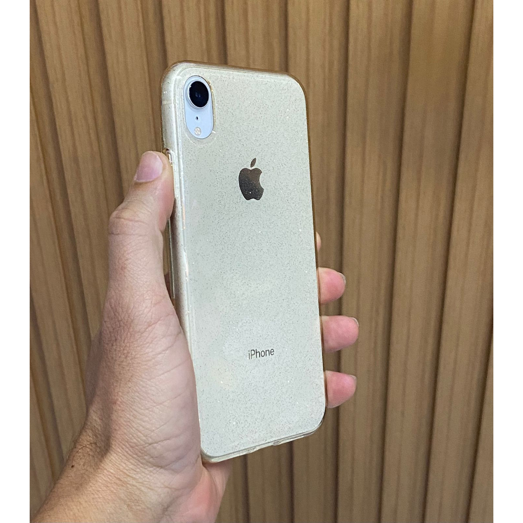 CAPA IPHONE XR, GLITTER DOURADA! | Shopee Brasil