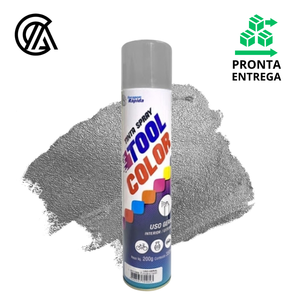 Tinta Spray Prata Metalico Uso geral Automotivo Artesanal 350ml ...