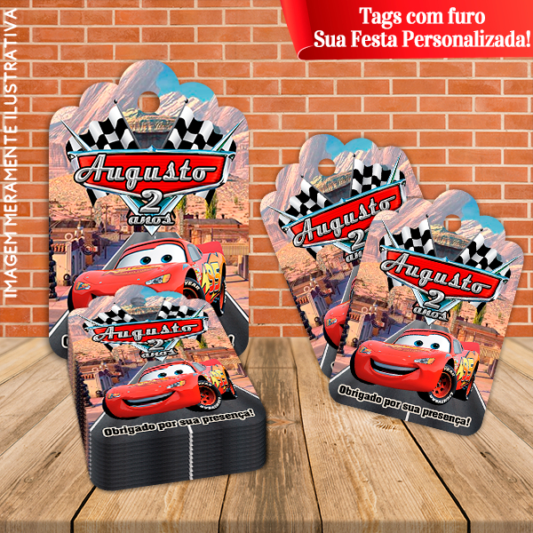Tags Personalizadas Carros Disney Relâmpago McQueen | Shopee Brasil