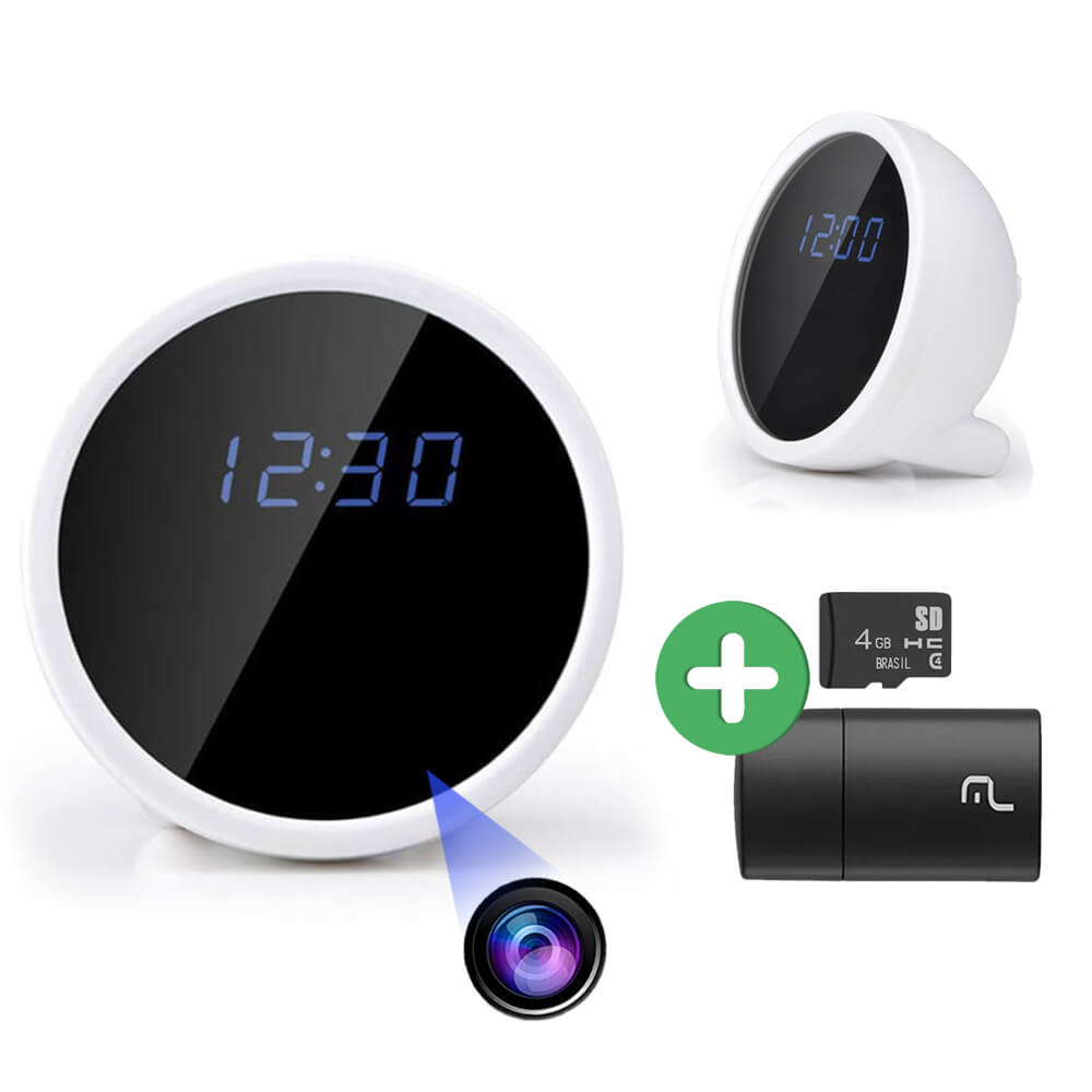 Relógio com Câmera Wi-Fi e Sensor de Movimento - 4GB | Shopee Brasil