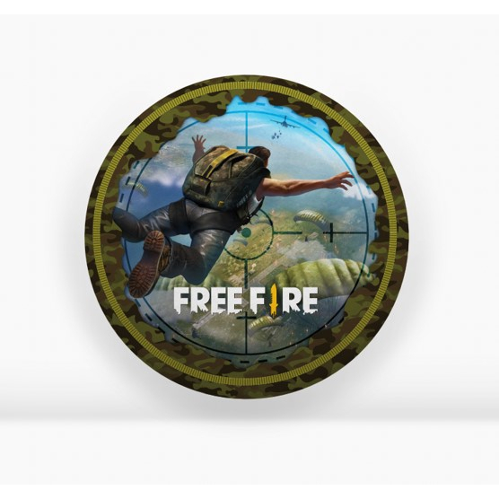 Painel De Festa Redondo Sublimado Em Tecido Tema Free Fire Licenciado ...