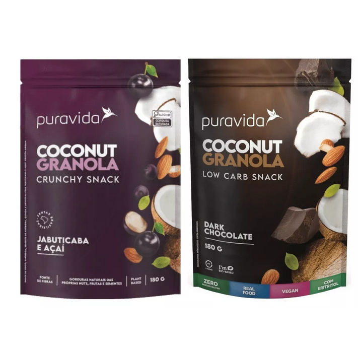 Granola Coconut Puravida, Jabuticaba E Chocolate, Kit 2un | Shopee Brasil