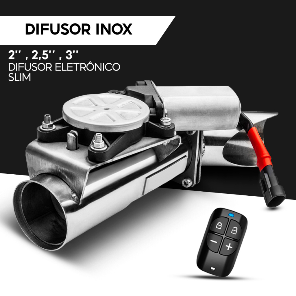 Difusor Full Inox Slim para Escapamento com controle - 2'', 2,5 ou 3'' (Polegadas) | Shopee Brasil