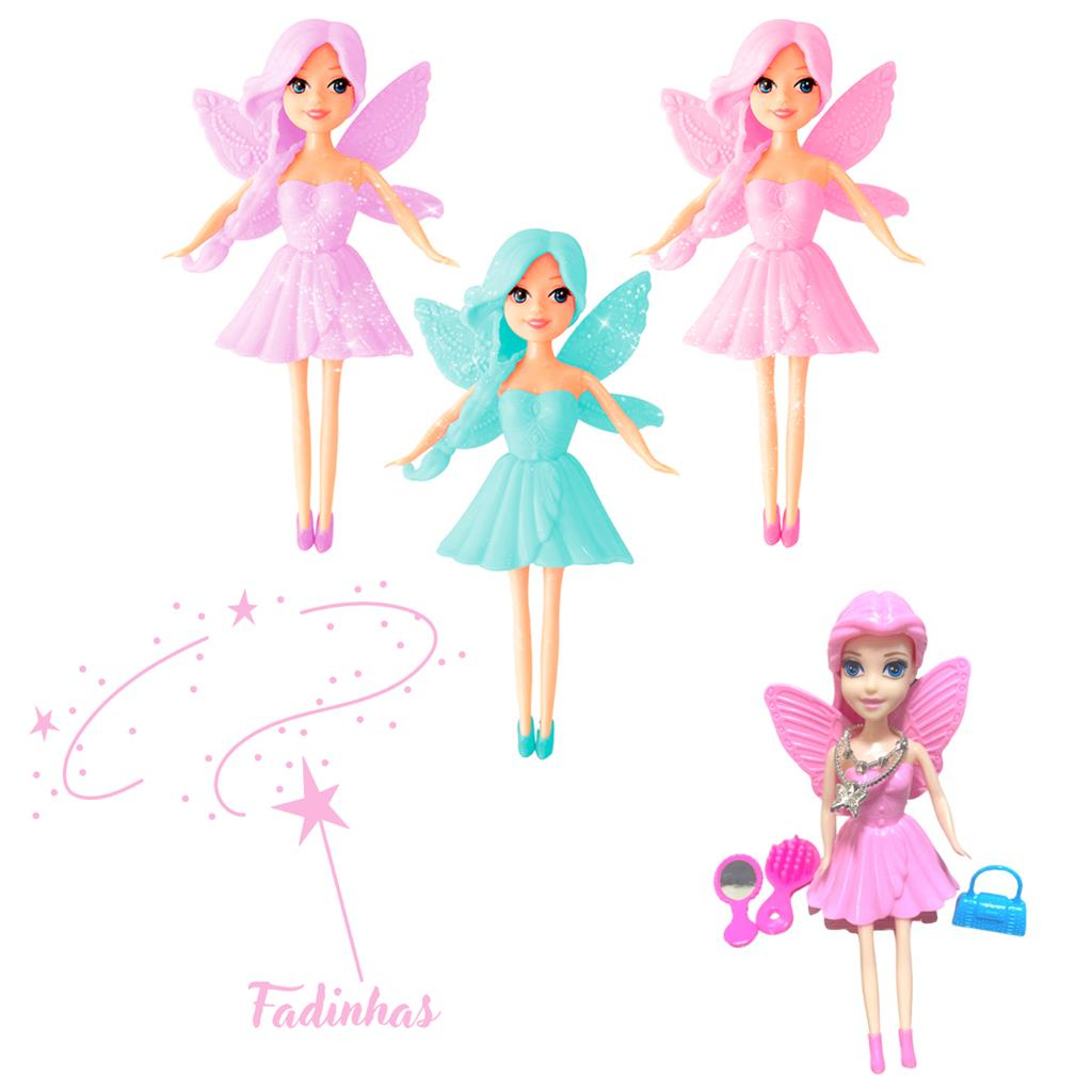 Boneca Bonequinha Fada Encantada Fadinha com Asas e Acessórios | Shopee Brasil