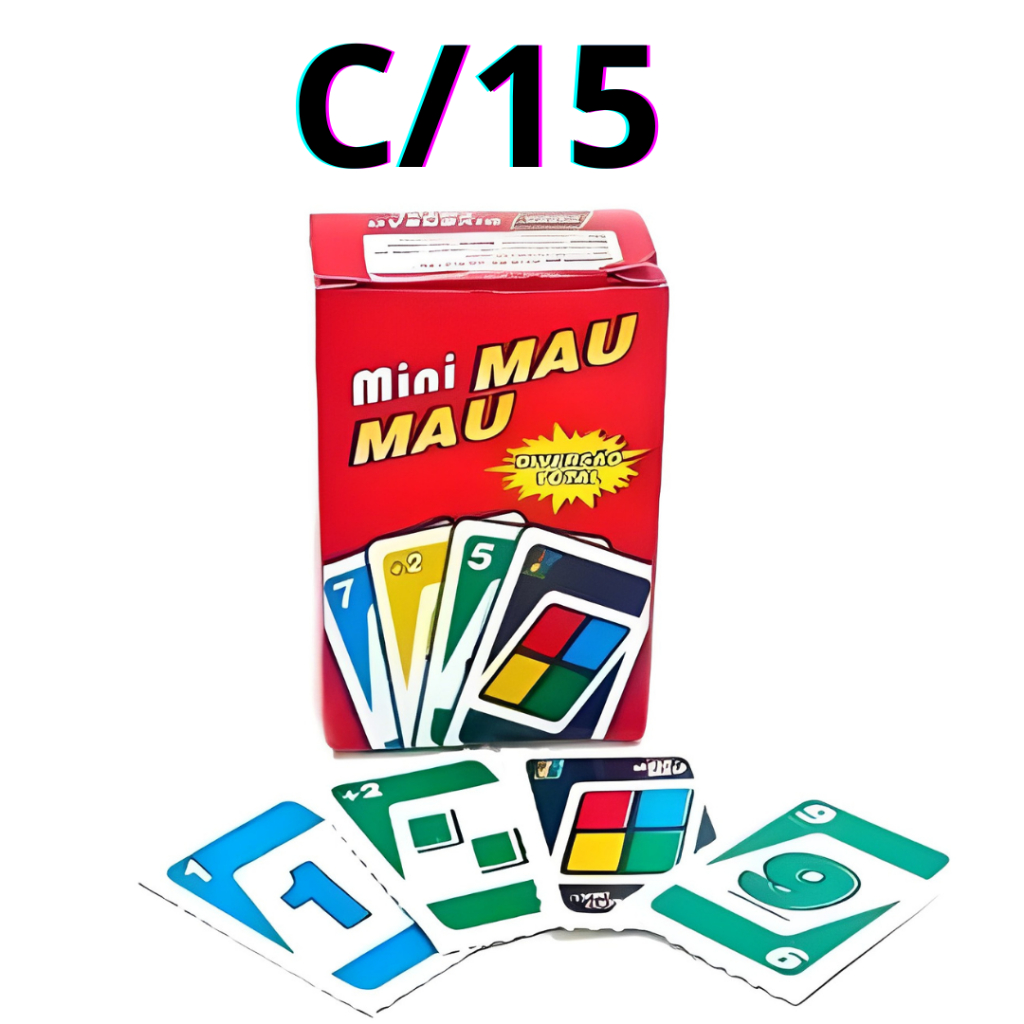15 UNO Mini Mau Lembrancinha - Diversão Total- Jogo de Cartas- UNO ...