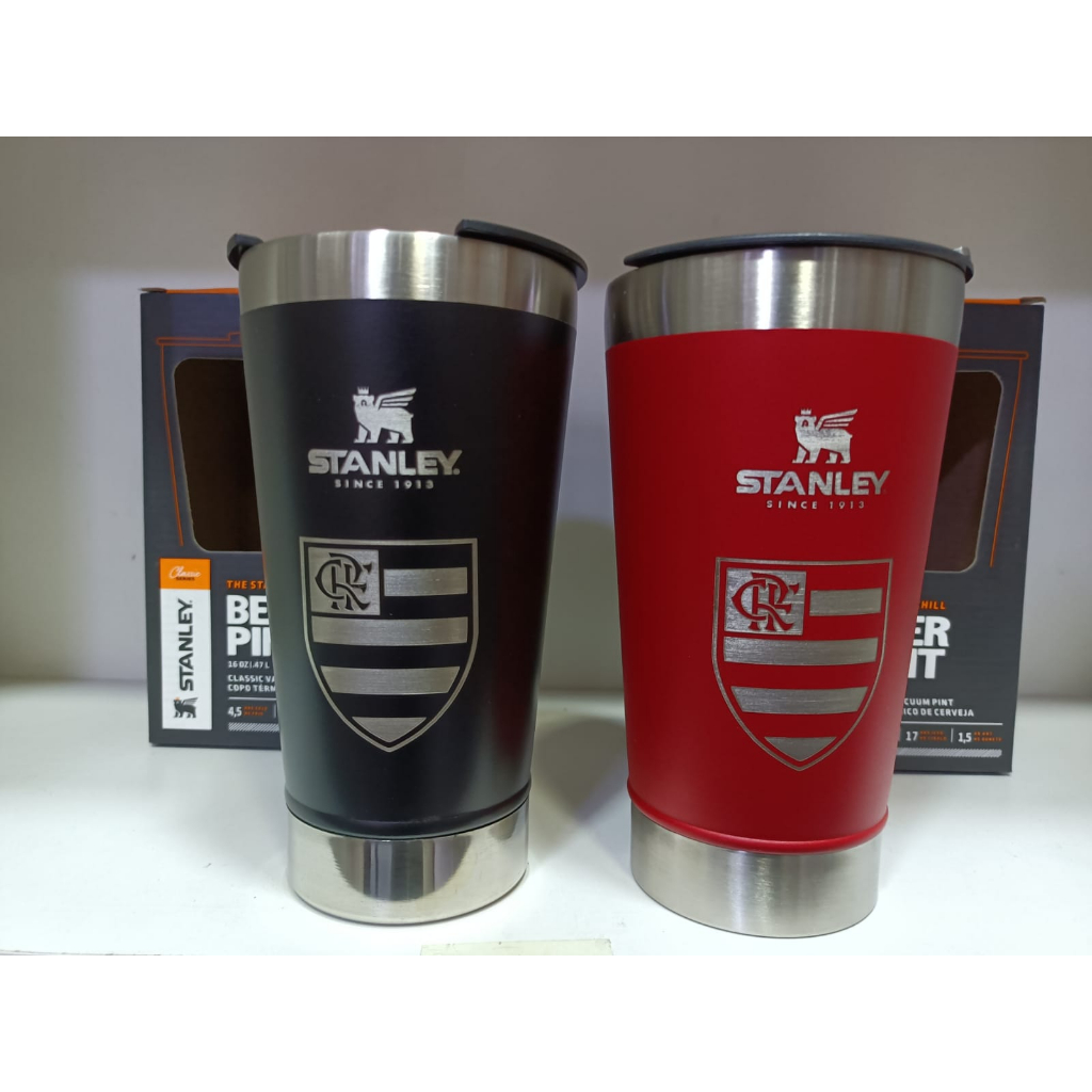 Copo Térmico Stanley de Time Fla - Vermelho Preto e Branco com Tampa e ...