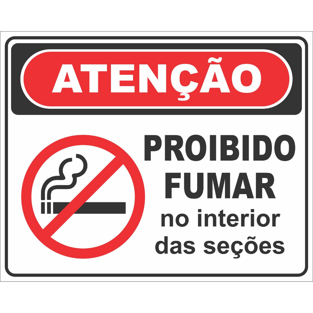 placa atenção proibido fumar 20x25cm | Shopee Brasil