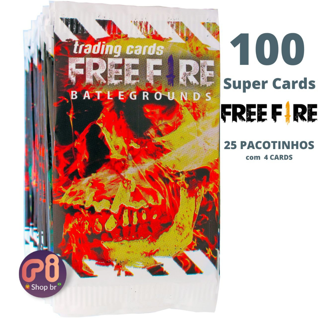 Kit Com 100 Cards Free Fire = 25 Pacotinhos Com 4 Cartinhas | Shopee Brasil