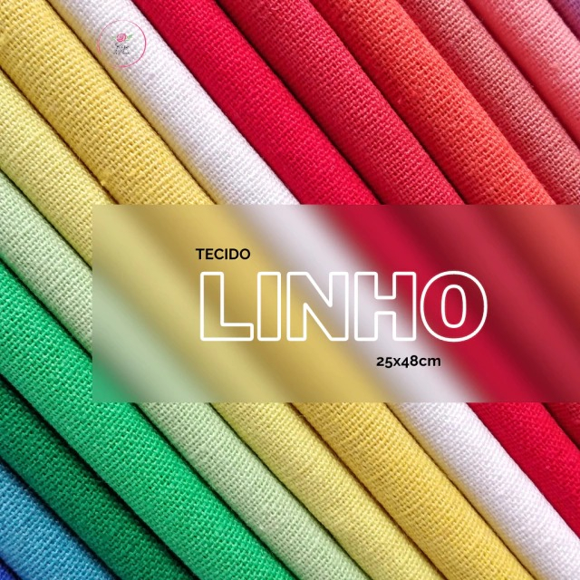 Tecido Linho 25x45cm ou 50x45 cm (1 unidade) - para Laços e Tiaras ...