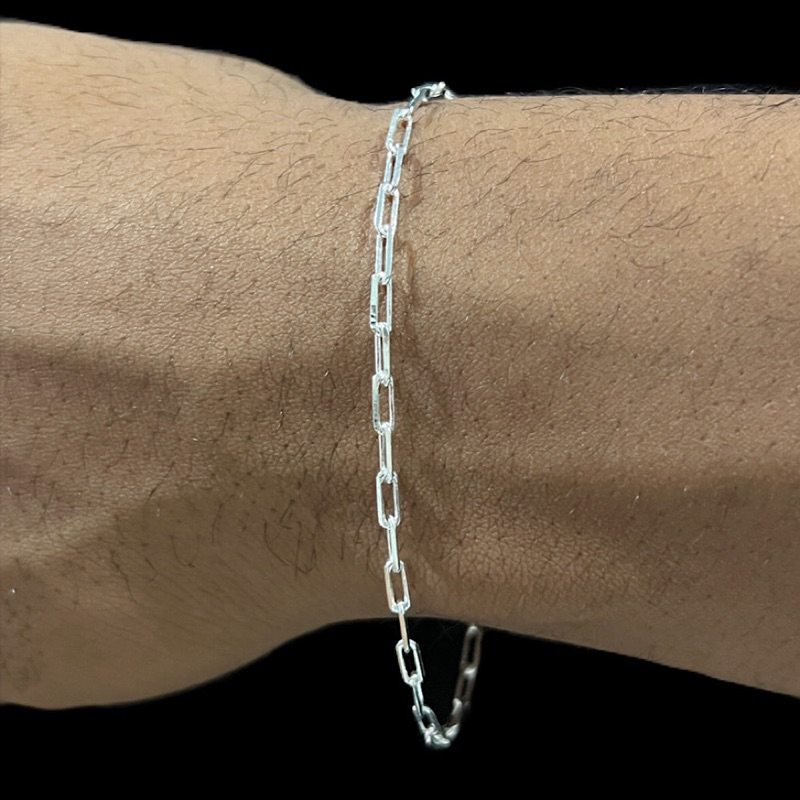 Pulseira Masculino Cartier 3mm Banhada a Prata 925 20Cm | Shopee Brasil