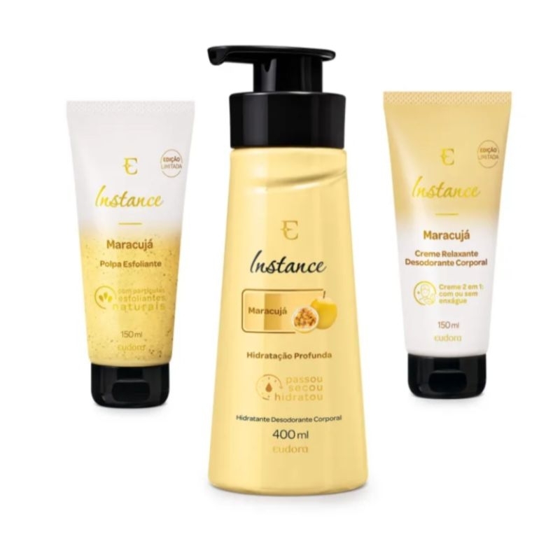 Combo Instance Maracujá: Hidratante Corporal 400ml + Polpa Esfoliante ...