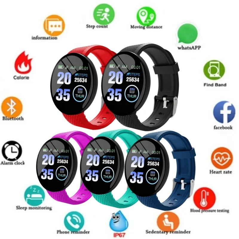 Relógio Smartwatch D18 Bluetooth Digital Inteligente D18 - (Envio ...