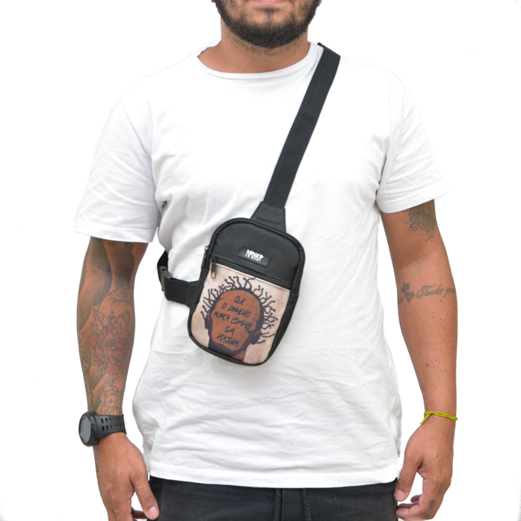 shoulder bag Rap chest bag transversal ombro sabotagem | Shopee Brasil