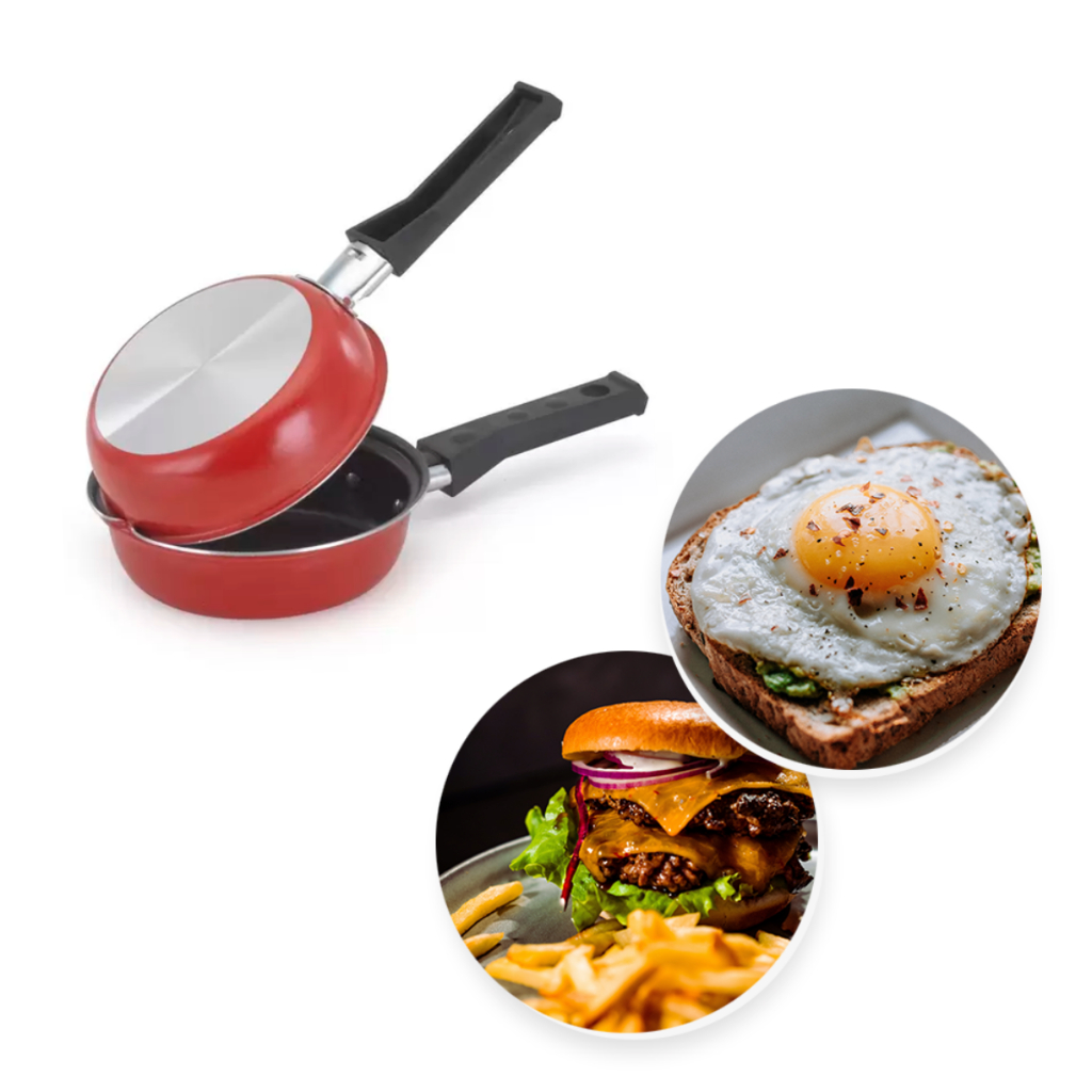 Frigideira Dupla Hamburgueira e Omeleteira Antiaderente 14 cm | Shopee ...