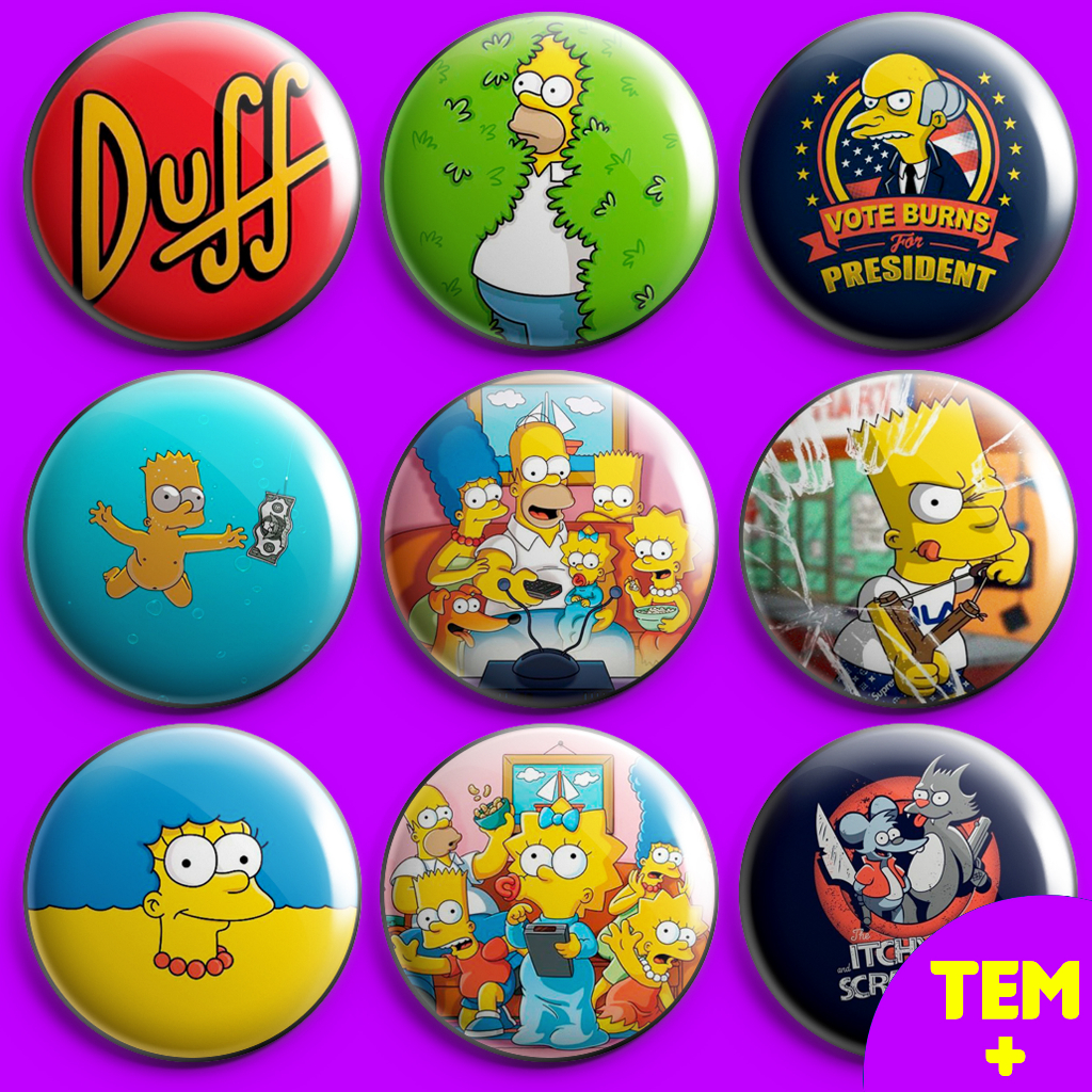 Bottons SIMPSONS - Botton broche de 3,5cm/4,5cm/5,5cm | Shopee Brasil
