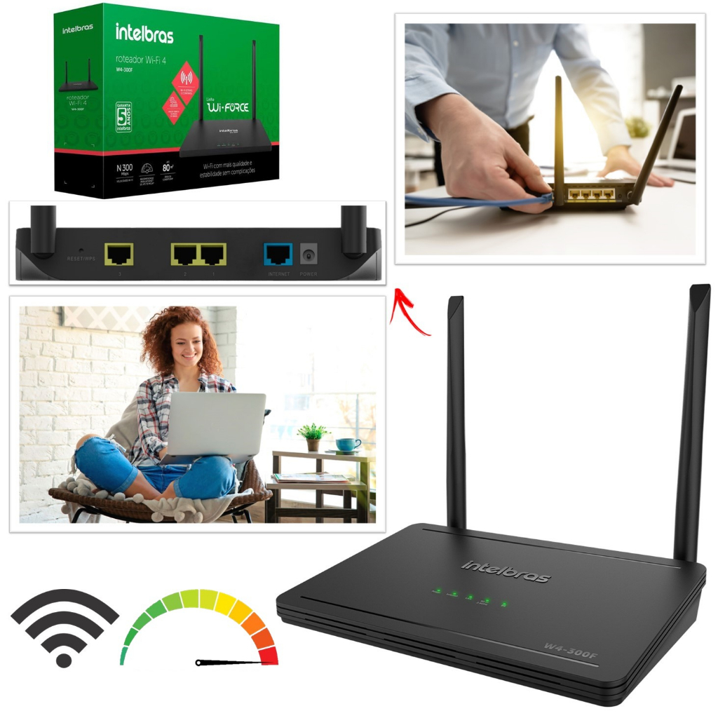 Roteador Wireless Wi-force W4-300F 300Mbps Intelbras | Shopee Brasil