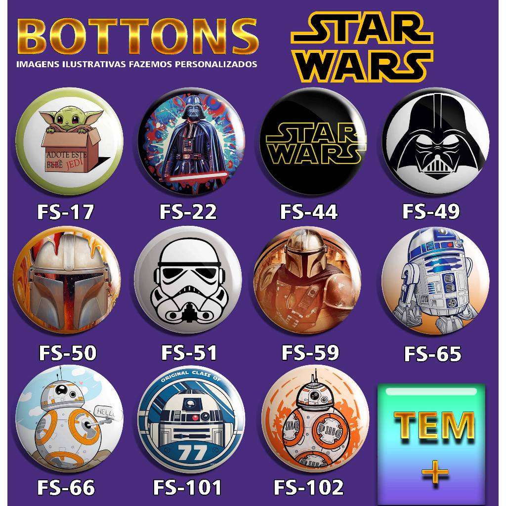Bottons STAR WARS " Parte 1" Botton 3,8cm Darth Vader bottoms para ...