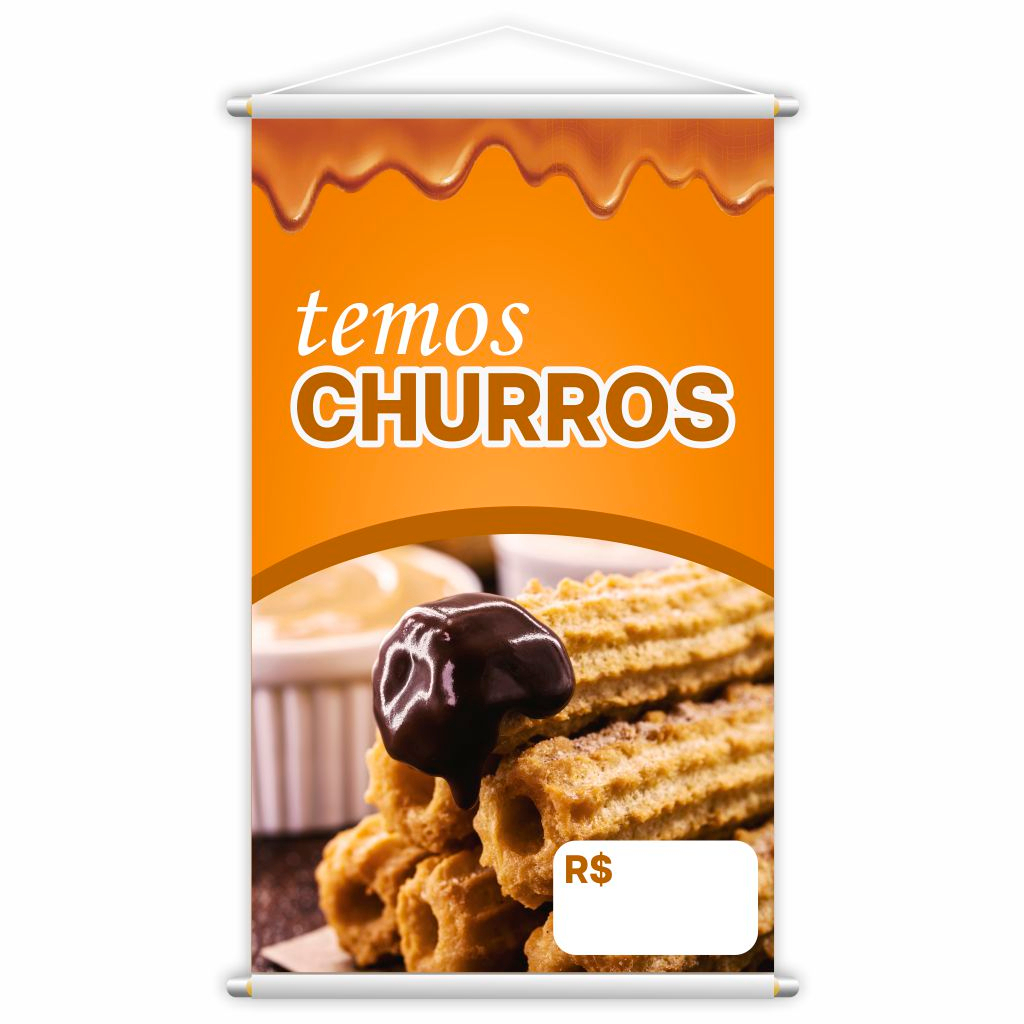 Banner Temos Churros Doce Lanche Comida Lona | Shopee Brasil