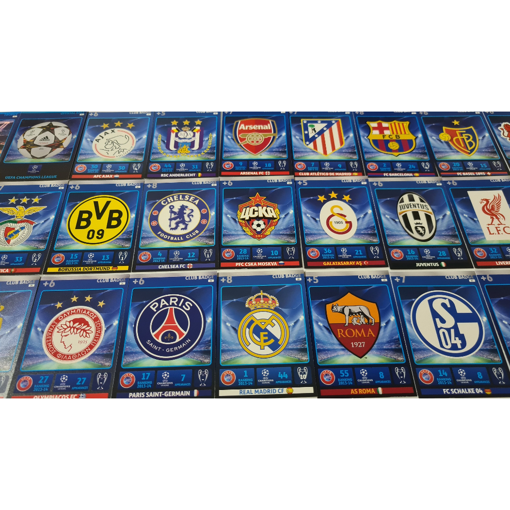Kit 25 Escudos + Bola + Taça Uefa Champions League Panini | Shopee Brasil