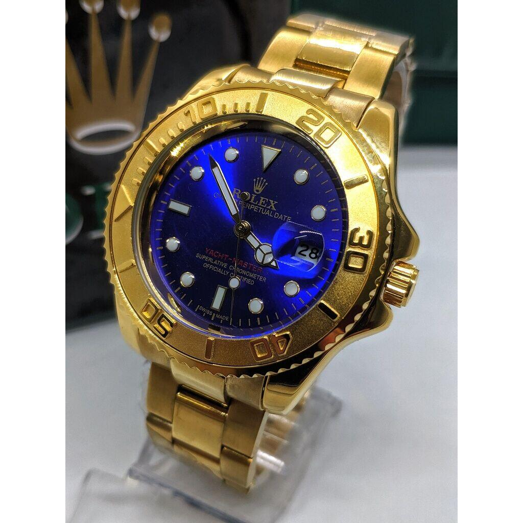 Rolex Masculino - Yacht-Master dourado azul + Caixa Premium - Relogio ...