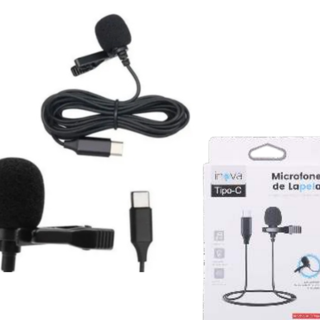 Microfone de lapela TIPO-C Inova MIC-7588 LIVE E GRAVAÇÃO DE AULAS ...
