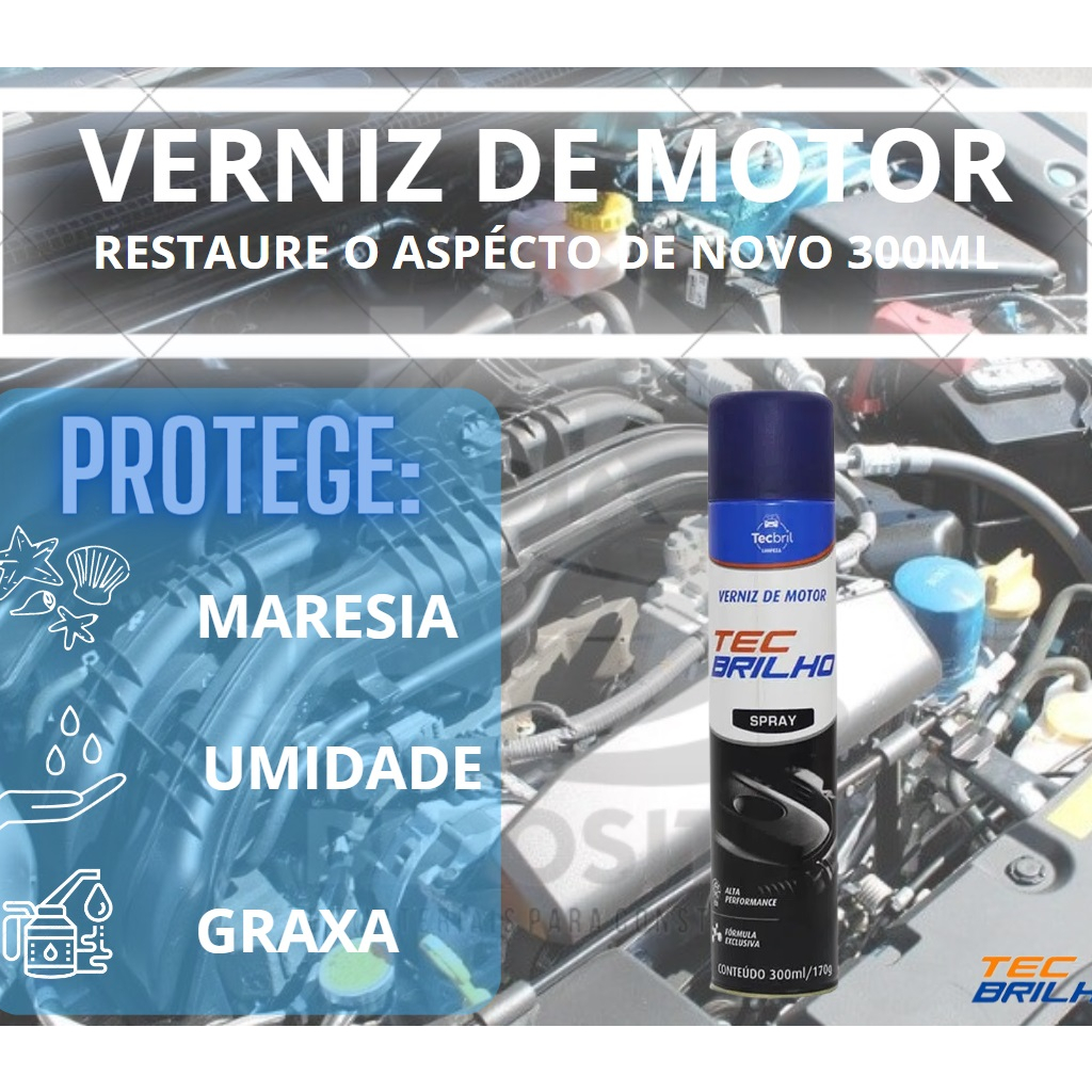 Verniz Para Motor Spray TecBrilho 300ml | Shopee Brasil