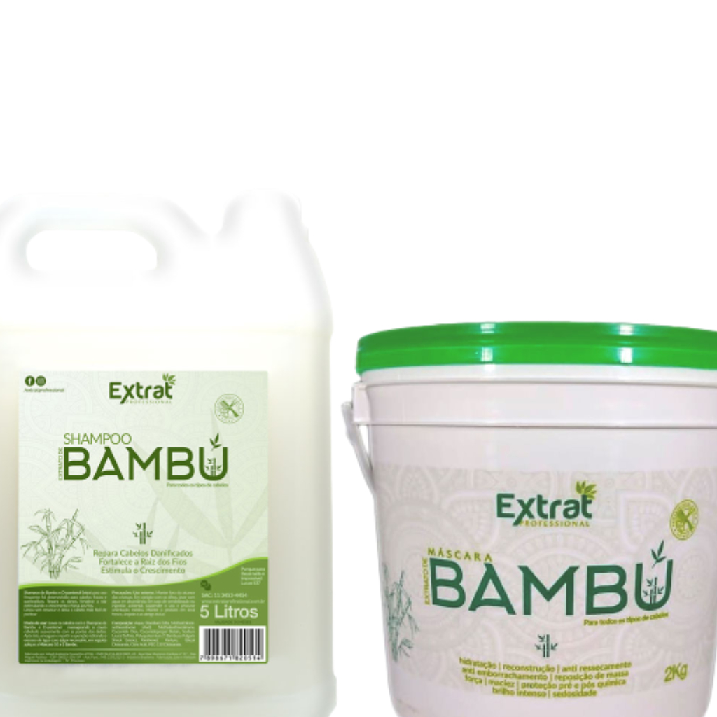 Kit Shampoo Bambu 5 Lt e Máscara Bambu 2Kg - Linha Lavatório Extrat ...
