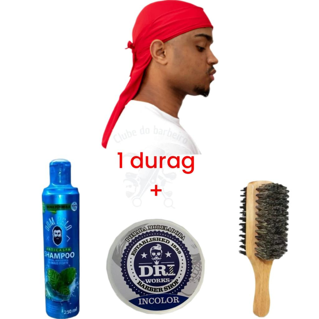 Kits durags, escovas, shampoos barbeiro e cabelereiro bandanas duregs ...