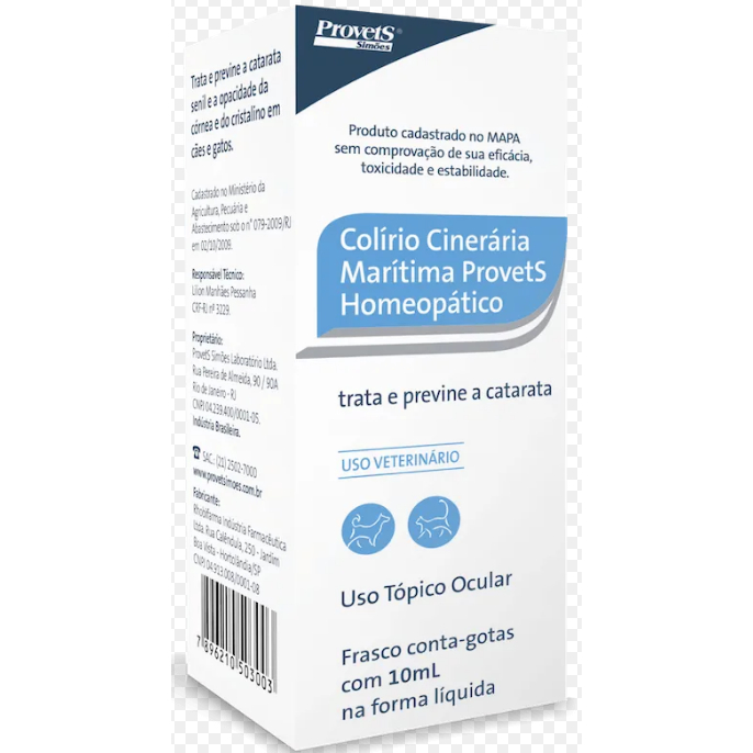 PROVETS SIMOES COLIRIO CINERARIA MARITIMA 10ML - USO VETERINARIO ...