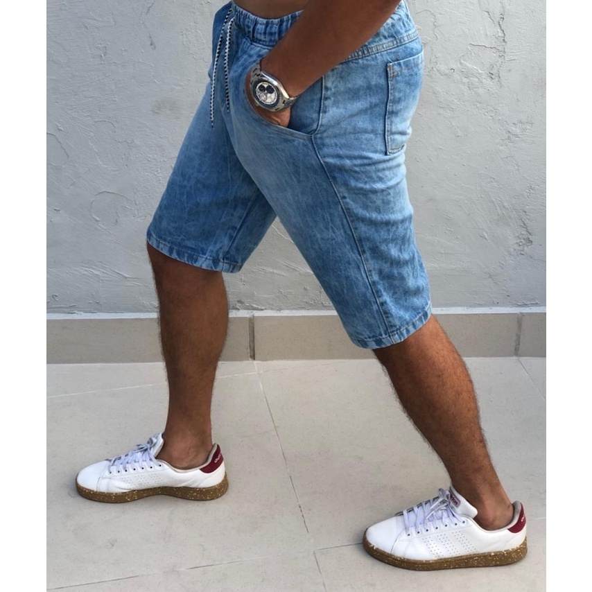 Bermuda Jeans Masculina Clara Preto Rasgado E Camuflada Moda Para ...