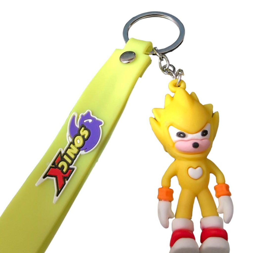 KIT 4 Chaveiro Sonic Cortoon Animado com Alça e Logo Colecionavel ...