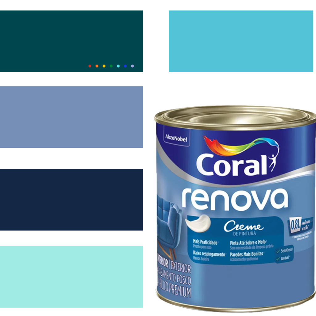 Tinta Parede Azul Marinho Acrílica Fosca Renova 800ml | Shopee Brasil