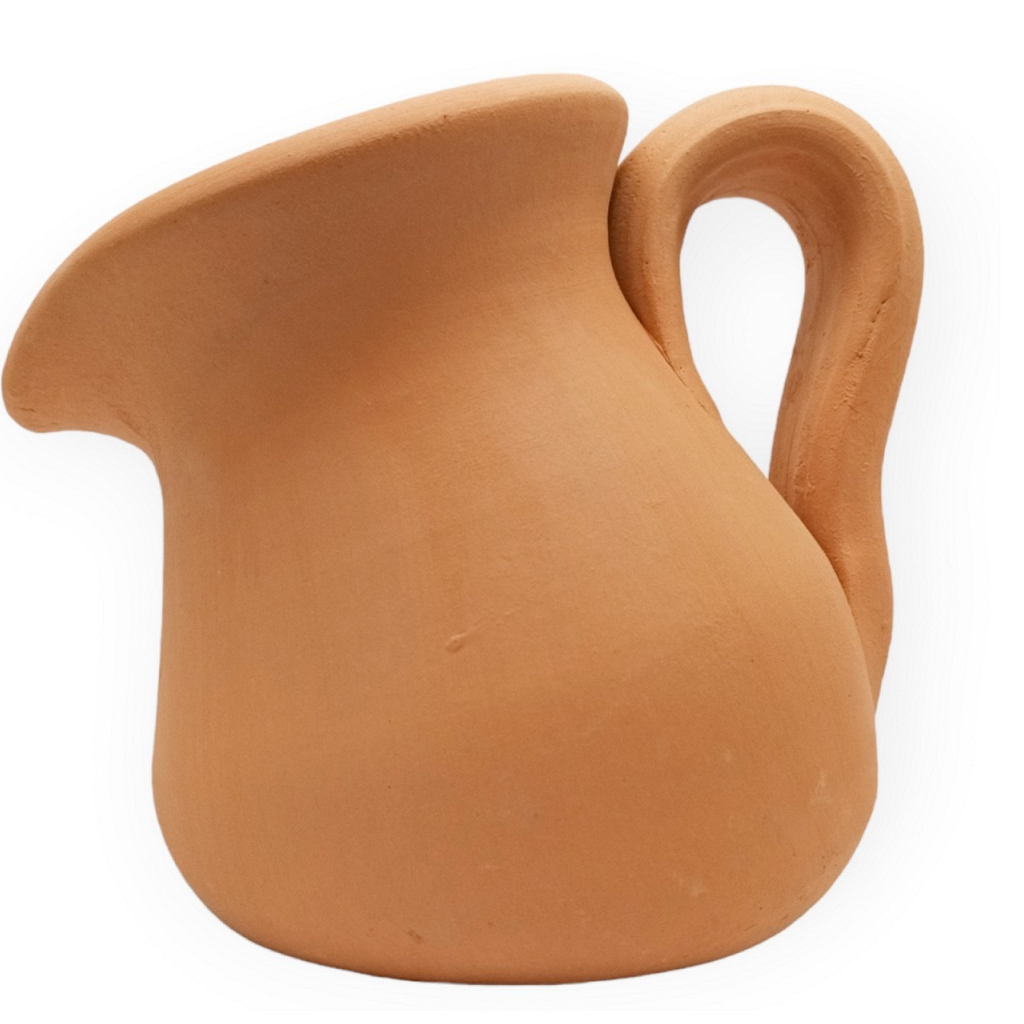 Jarro De Barro Inclinado Com Alça 1,2l Decoracão Terracota Jardim Fonte ...