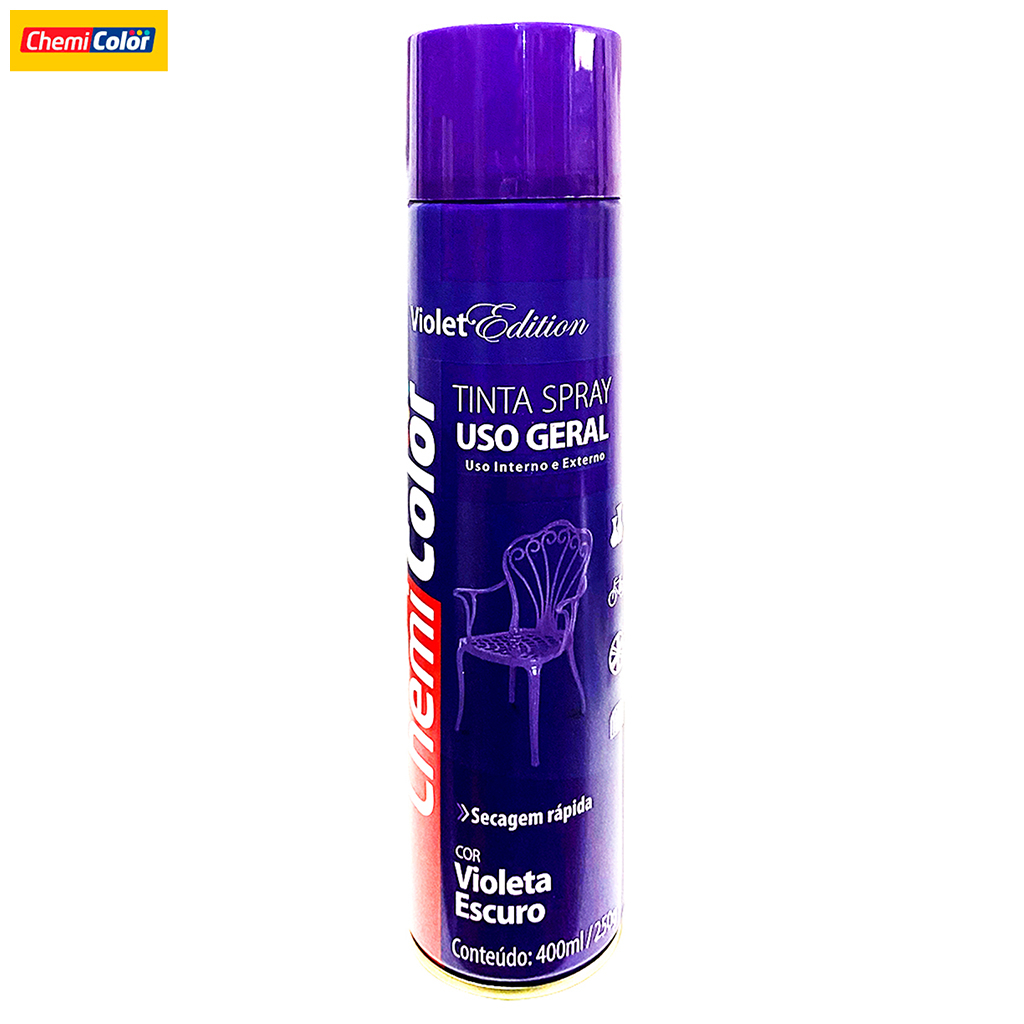 Tinta Spray Cor Violeta Escuro Chemicolor 400ml Uso Geral | Shopee Brasil