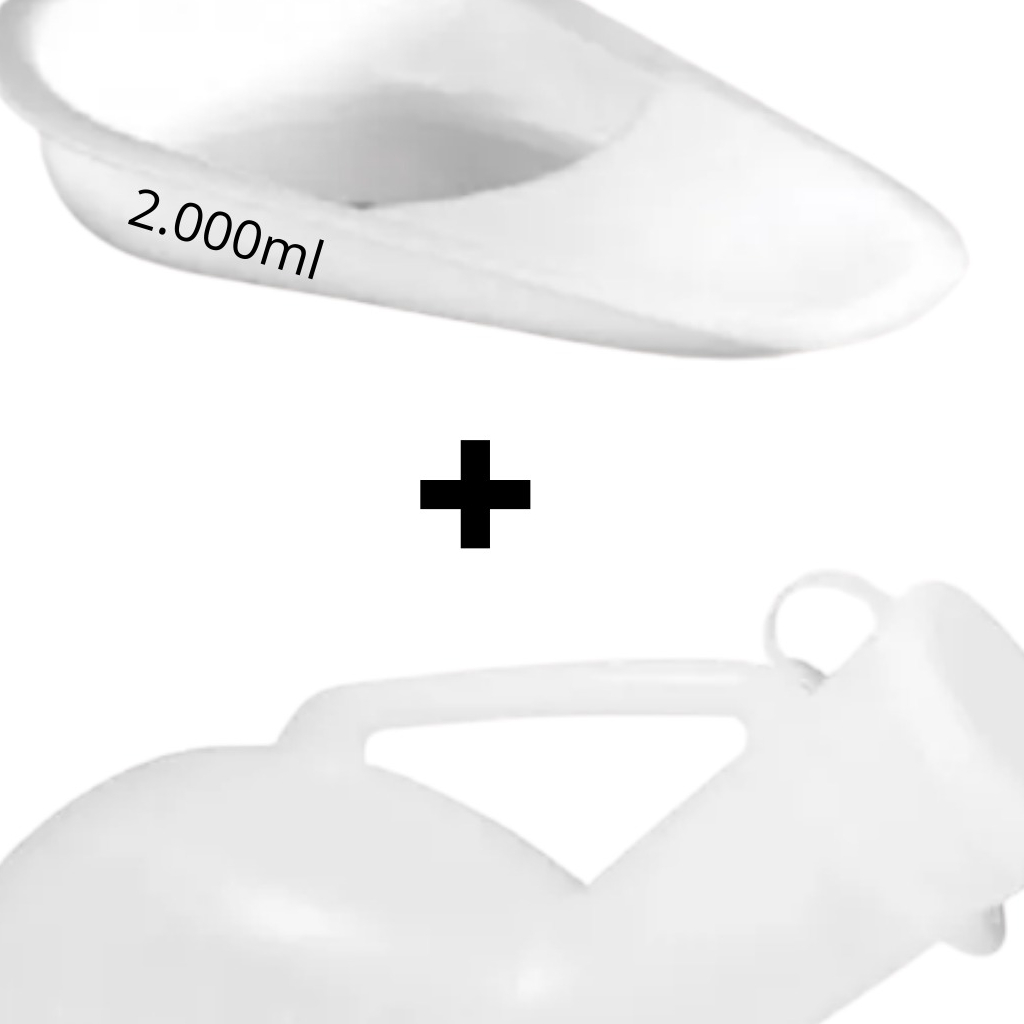 Papagaio 1l + Comadre Plástica Extra Grande Hospitalar Grande 2.5l ...