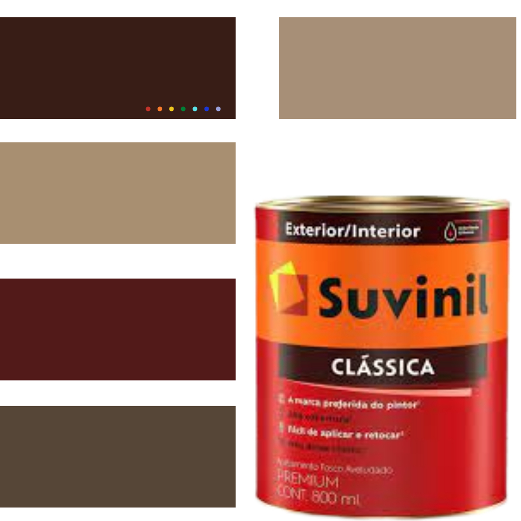 Tinta Para Parede Marrom Suvinil Clássica Premium Antimofo 800ml ...