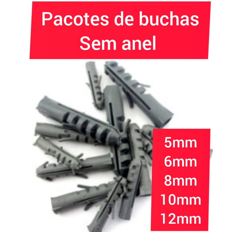 Bucha Para Parede E Concreto De Alvenaria De Nylon Sem Anel Pacote 5mm