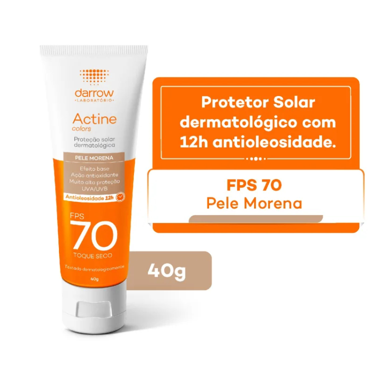 Darrow Actine Colors FPS70 Pele Morena - Protetor Solar com Cor 40g ...