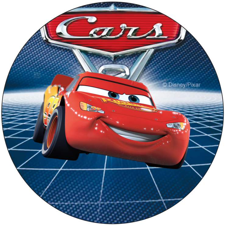 Painel Carros MCQueen Redondo 1,5 x 1,5 Em Tecido Sublimado C/Elástico ...