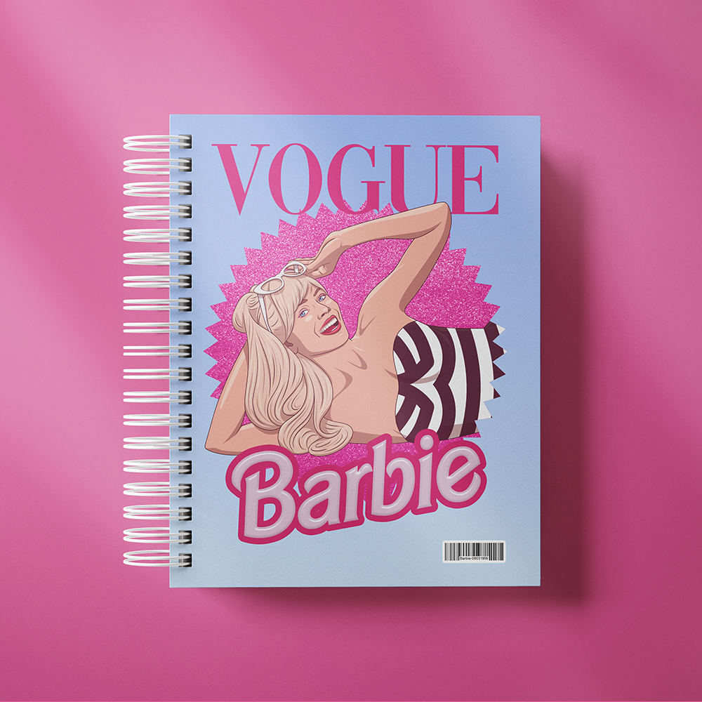 Caderno A5 15x21cm Barbie capa de revista (Nome personalizado) | Shopee ...
