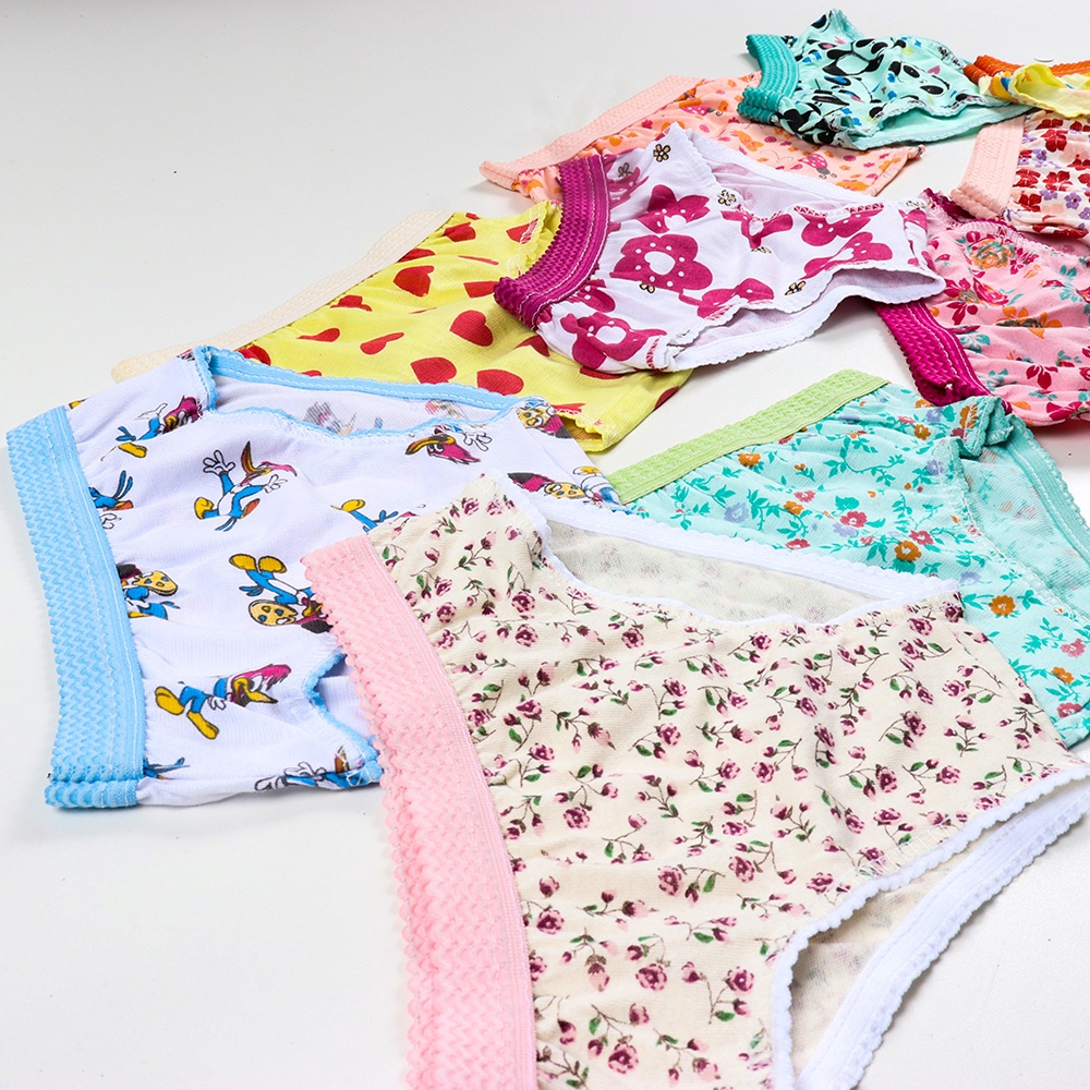 Kit 10 Calcinhas Infantil Menina Criança Estampas sortidas Algodão ...