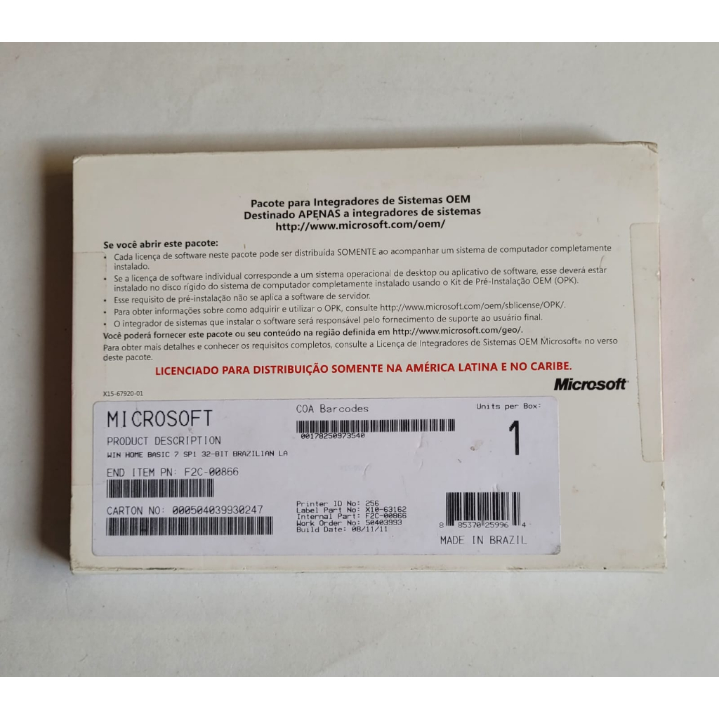 Windows 7 - Home Basic Sp1 32 Bit Microsoft - Pc (Lacrado) | Shopee Brasil