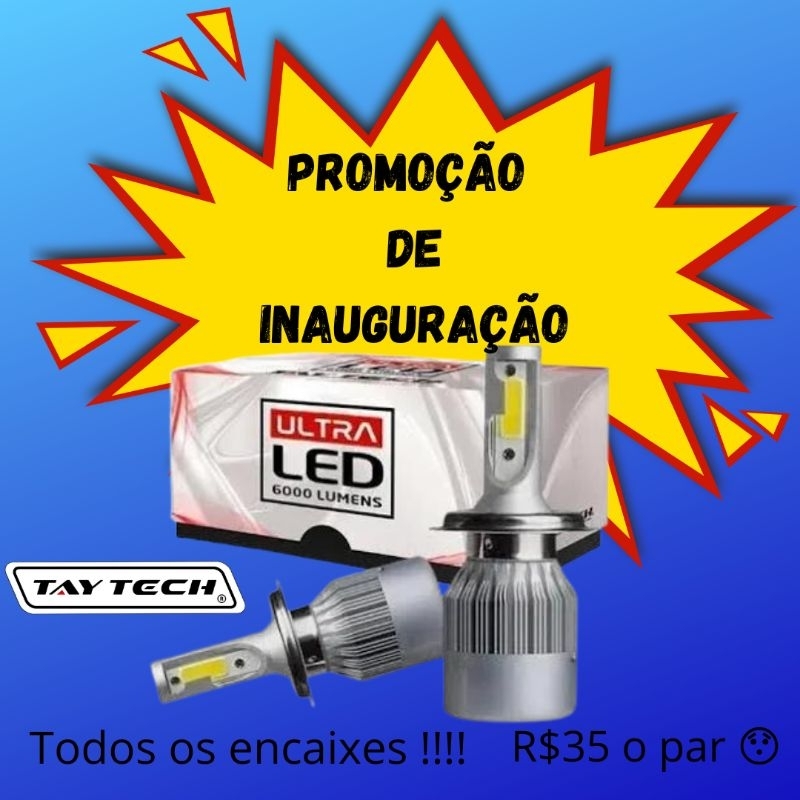Lâmpada farol led automotiva farol de carro moto potente super foco ...